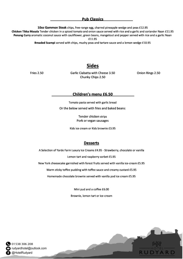 Our Food - Hotel Rudyard