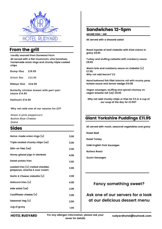 Our Food - Hotel Rudyard