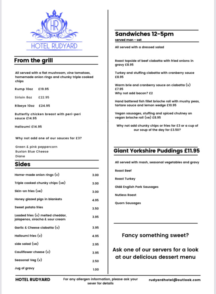 Our Food - Hotel Rudyard