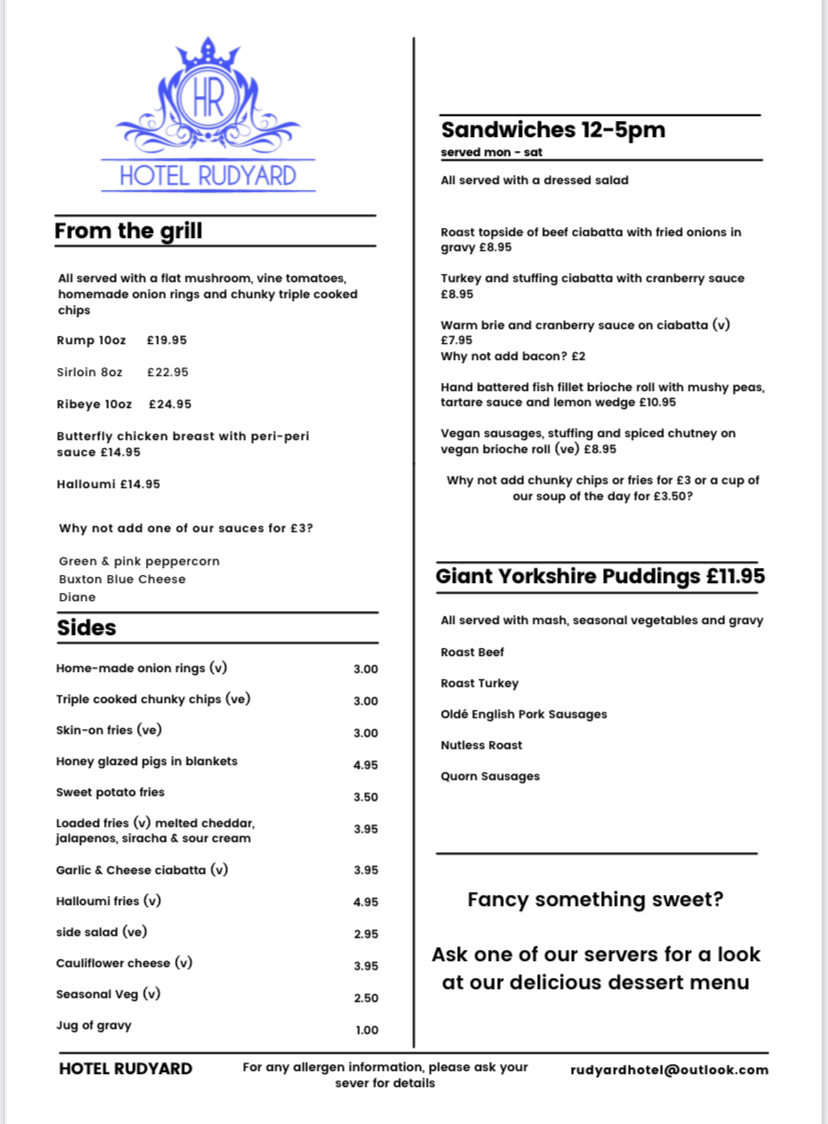 Our Food - Hotel Rudyard