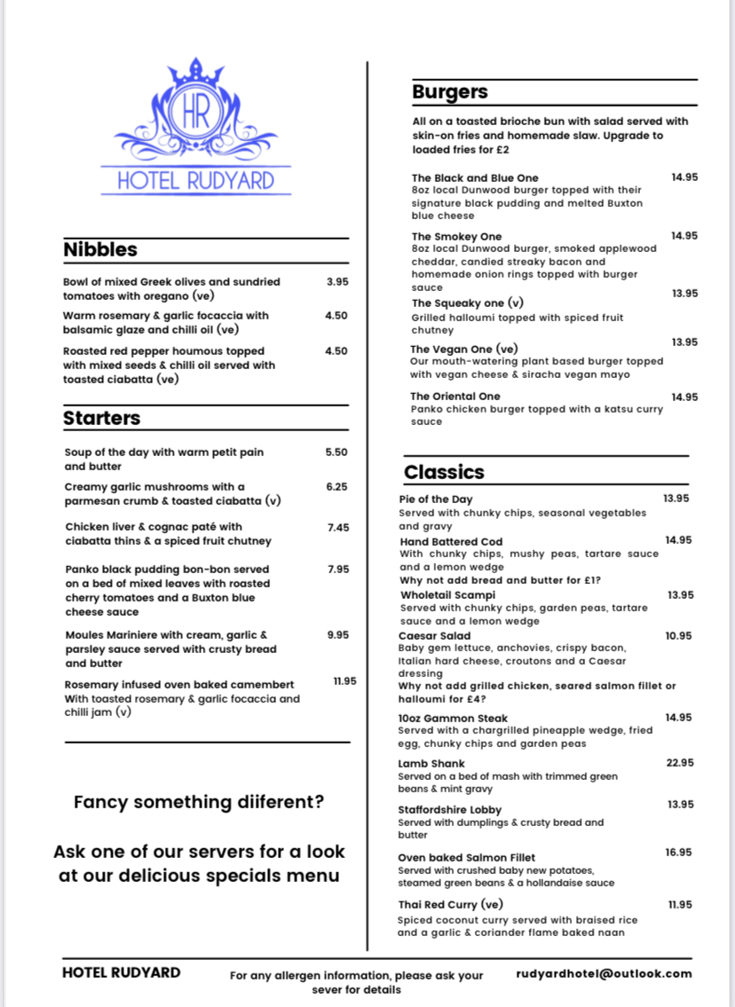 Our Food - Hotel Rudyard